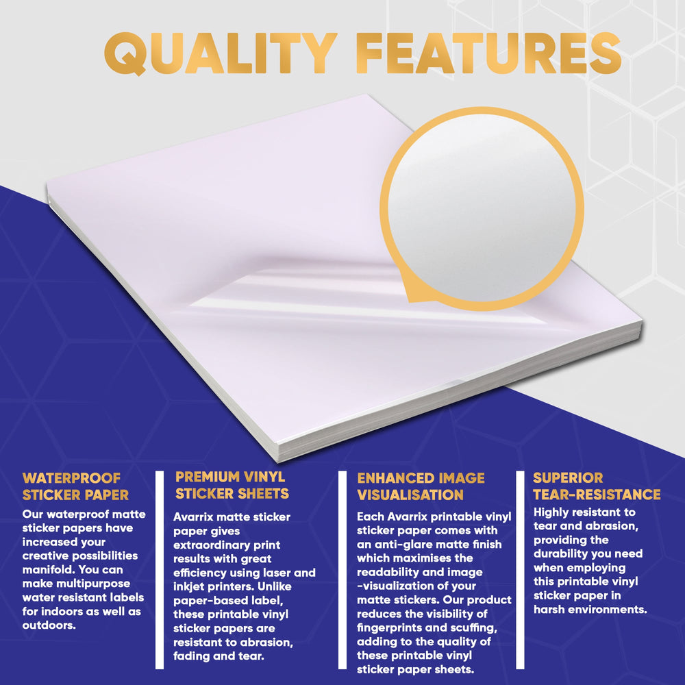 White Matte Vinyl Sticker Paper | Sticker Paper | Avarrix Pty Ltd